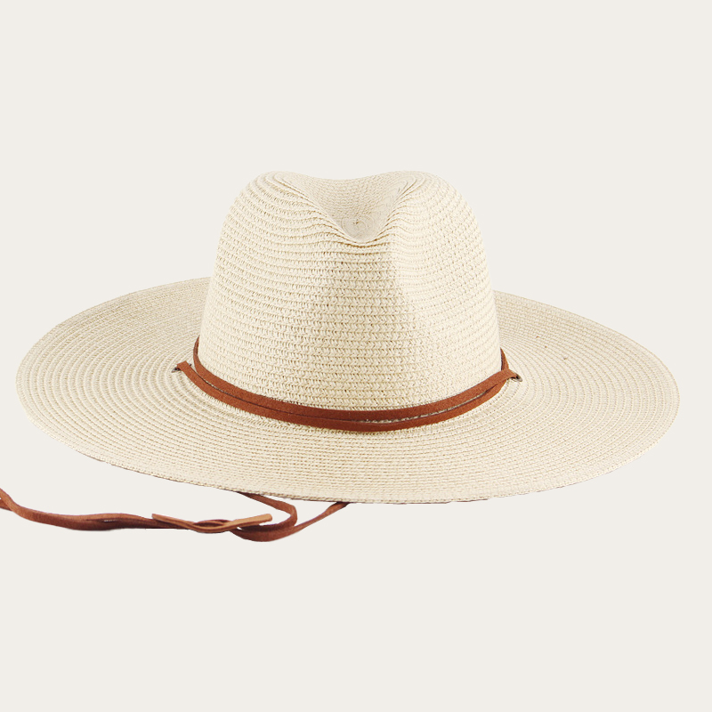 Wide-brimmed straw hat - tchat